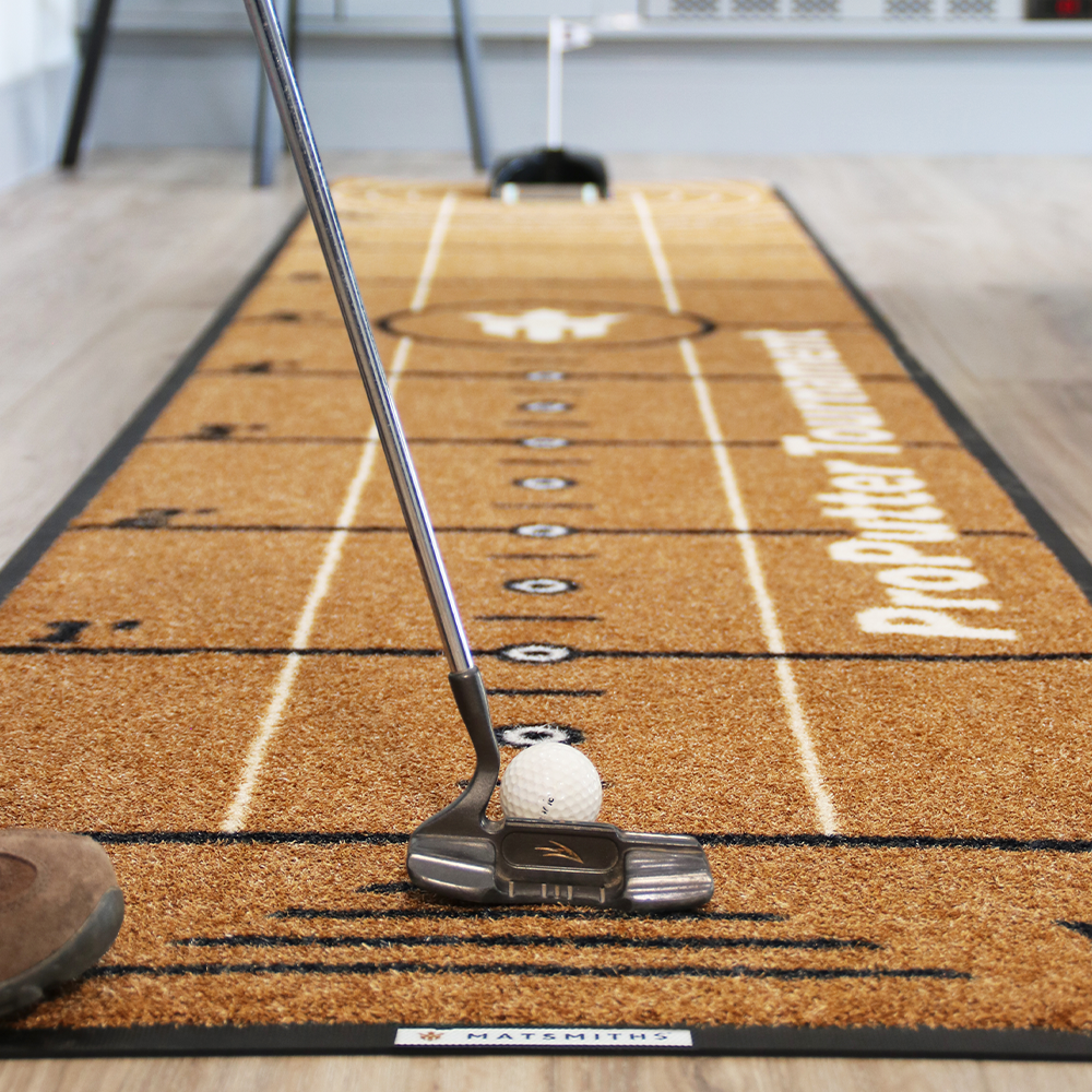 Bronze Golf Putting Mat for Precision Practice at Home - Matsmiths USA